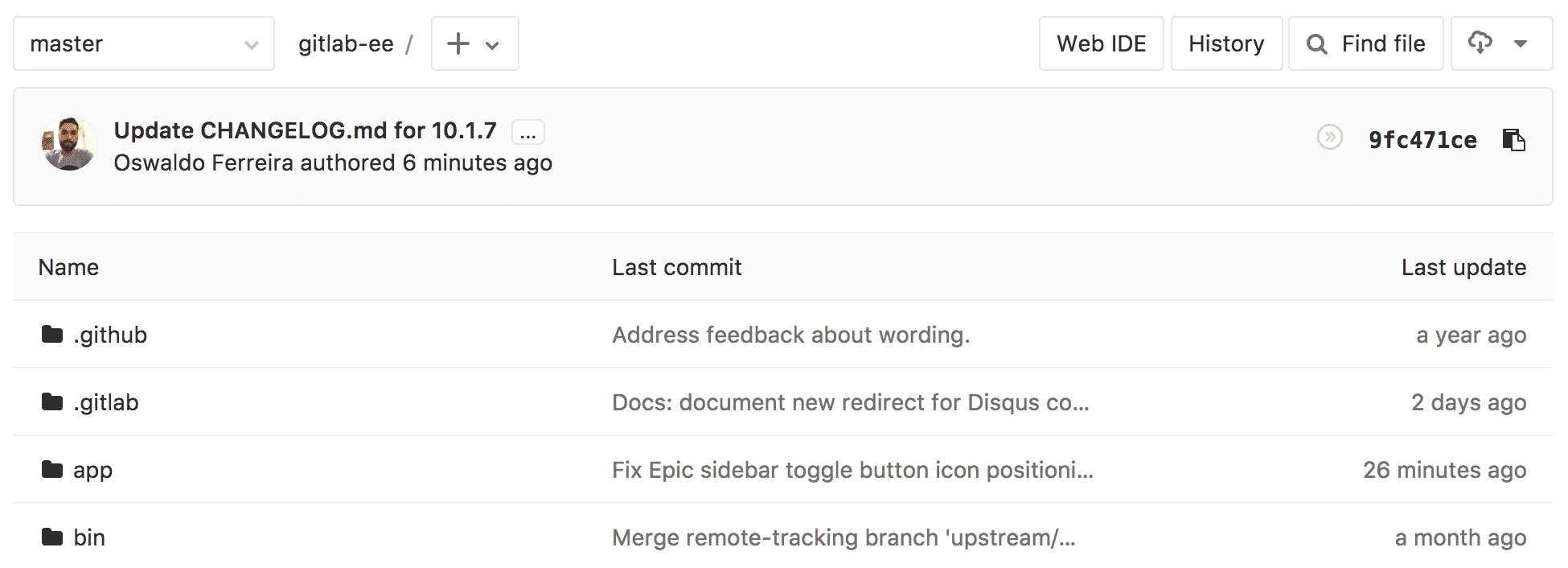 Index · Web ide · Project · User · Help · GitLab